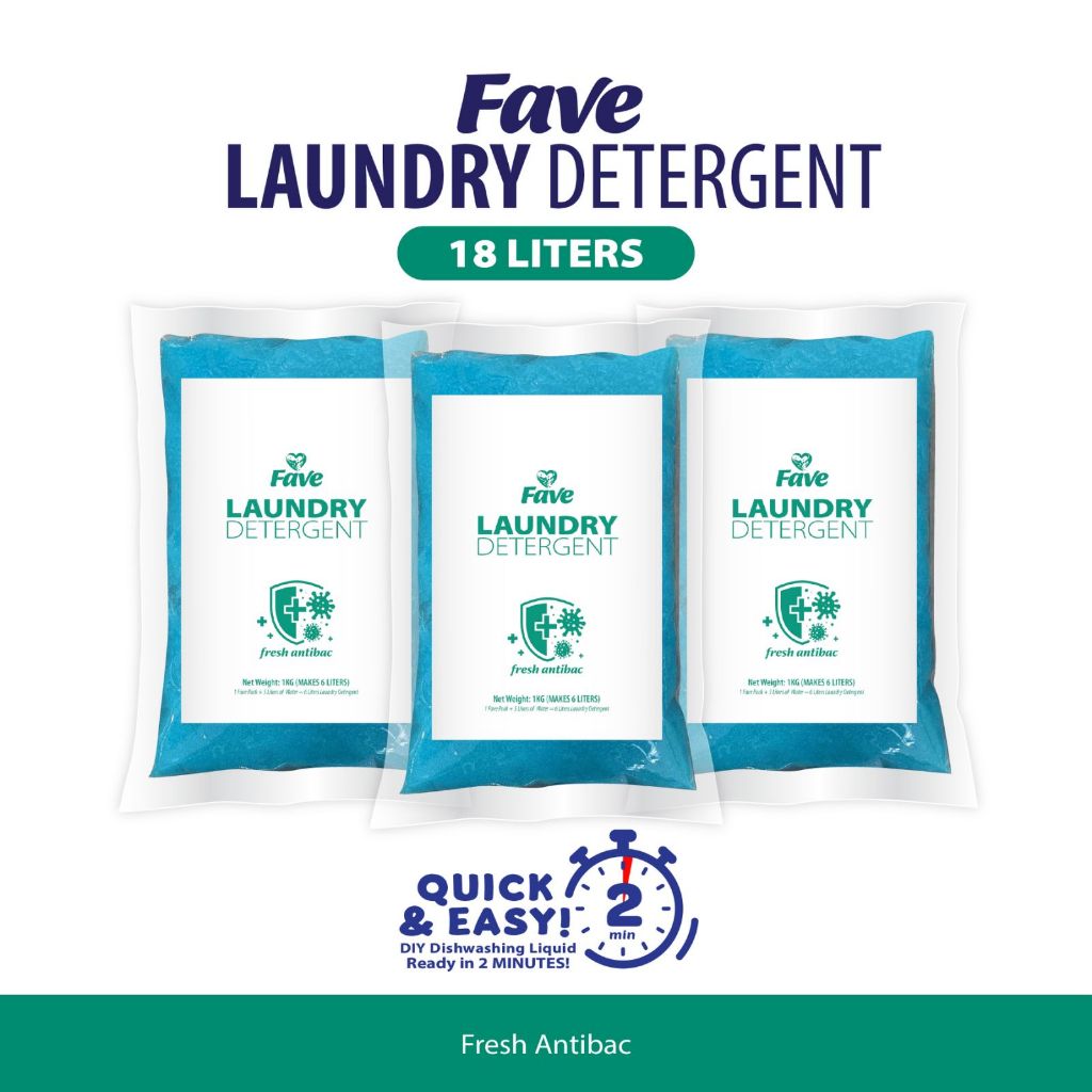 FAVE QUICK MIX DIY LAUNDRY Detergent, PASTE AND STICKERS ONLY, JUST ADD ...