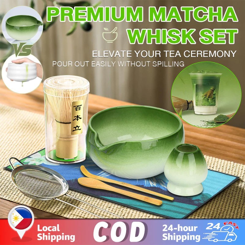 Traditional Matcha Gift Set Bamboo Matcha Whisk Spoon Ceramic Matcha ...