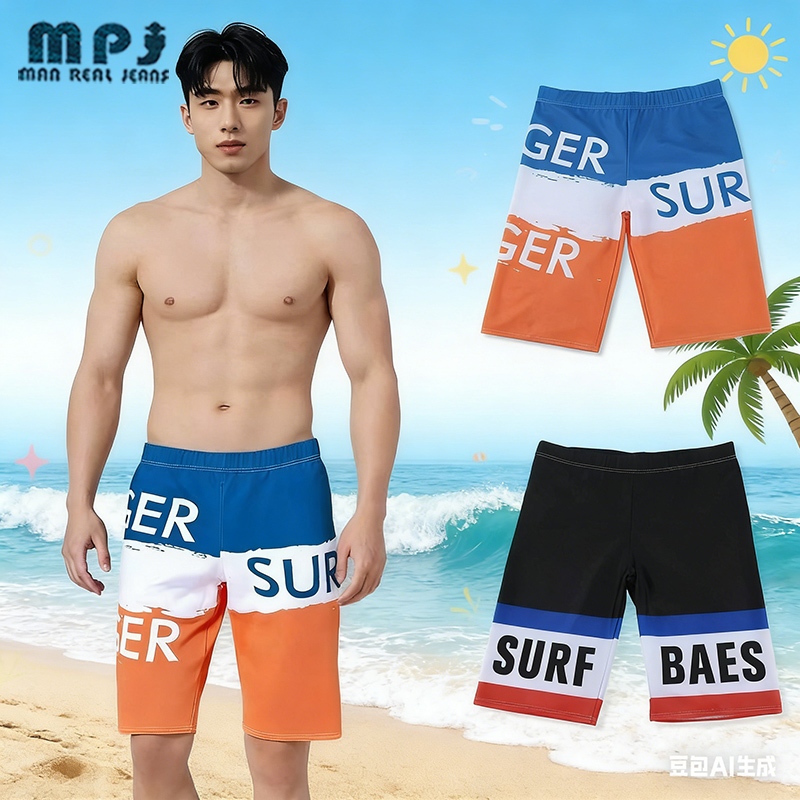 5-Inch Beach Swimming Shorts Colorful Print Swim Trunks Hot Spring ...