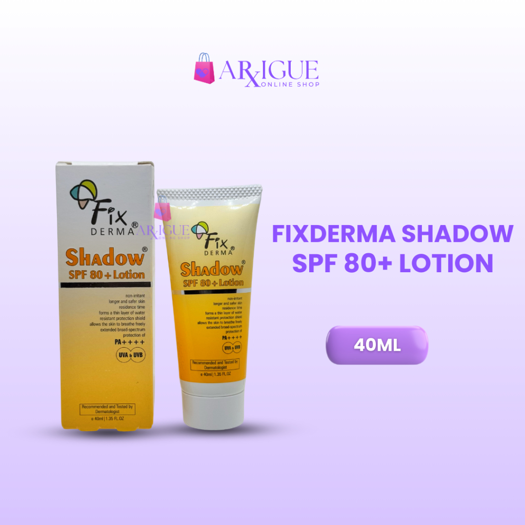 Shadow SPF 80 Waterproof Sunblock Lotion 40 ml (Fix derma) | Shopee ...