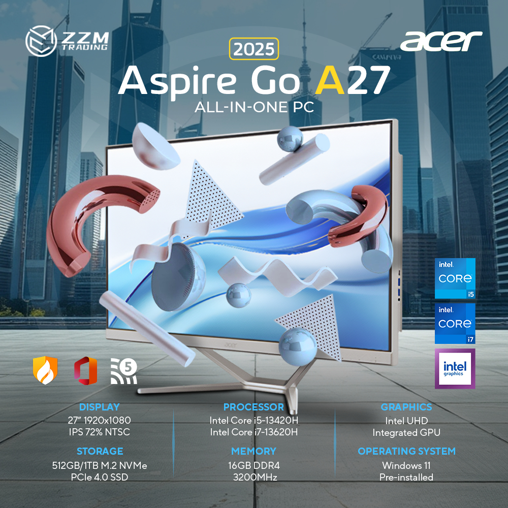 Acer Aspire Go A27 27" FHD All-in-One i5/i7 IPS 92% Screen-to-Body ZZM ...