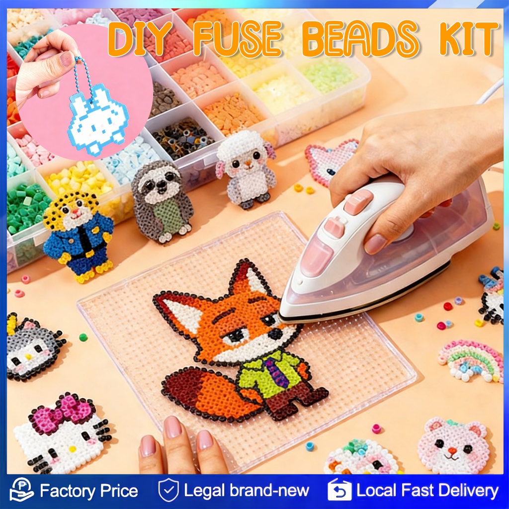 Perler Beads Fuse Beads Kit DIY for Kids Adults 3D Puzzle Set Toy Craft ...