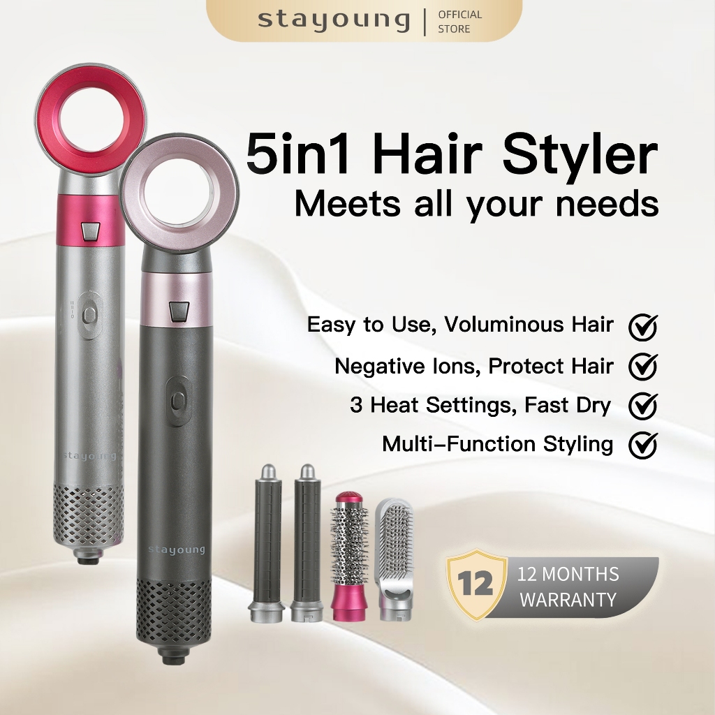 STAYOUNG 5in1 Hair Styler,curler,hair straightener,hair dryer,automatic ...