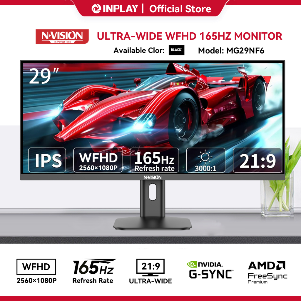 Nvision 29" Ultra-Wide IPS Monitor WFHD 2560*1080P 165HZ Refresh Rate ...