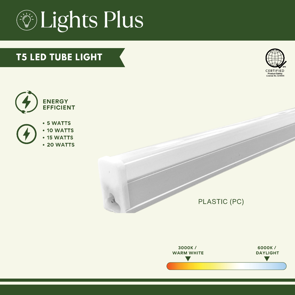 LED T5 Tube Lamp Daylight｜Fluorescent｜5W 30cm｜10W 60cm｜15W 90cm｜18W ...