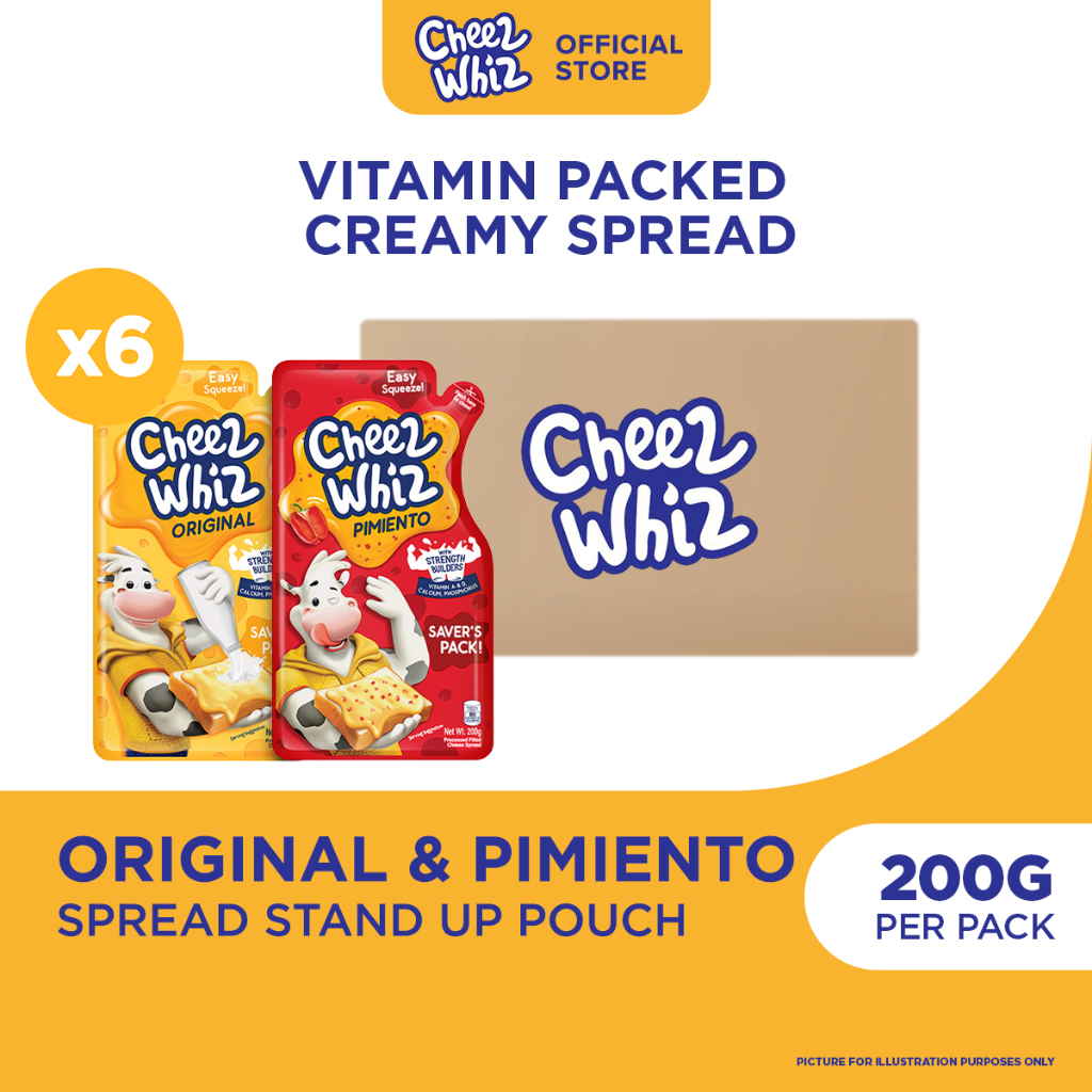 Cheez Whiz Cheese Spread Bundle - Original in Pouch 200g x 3 and ...