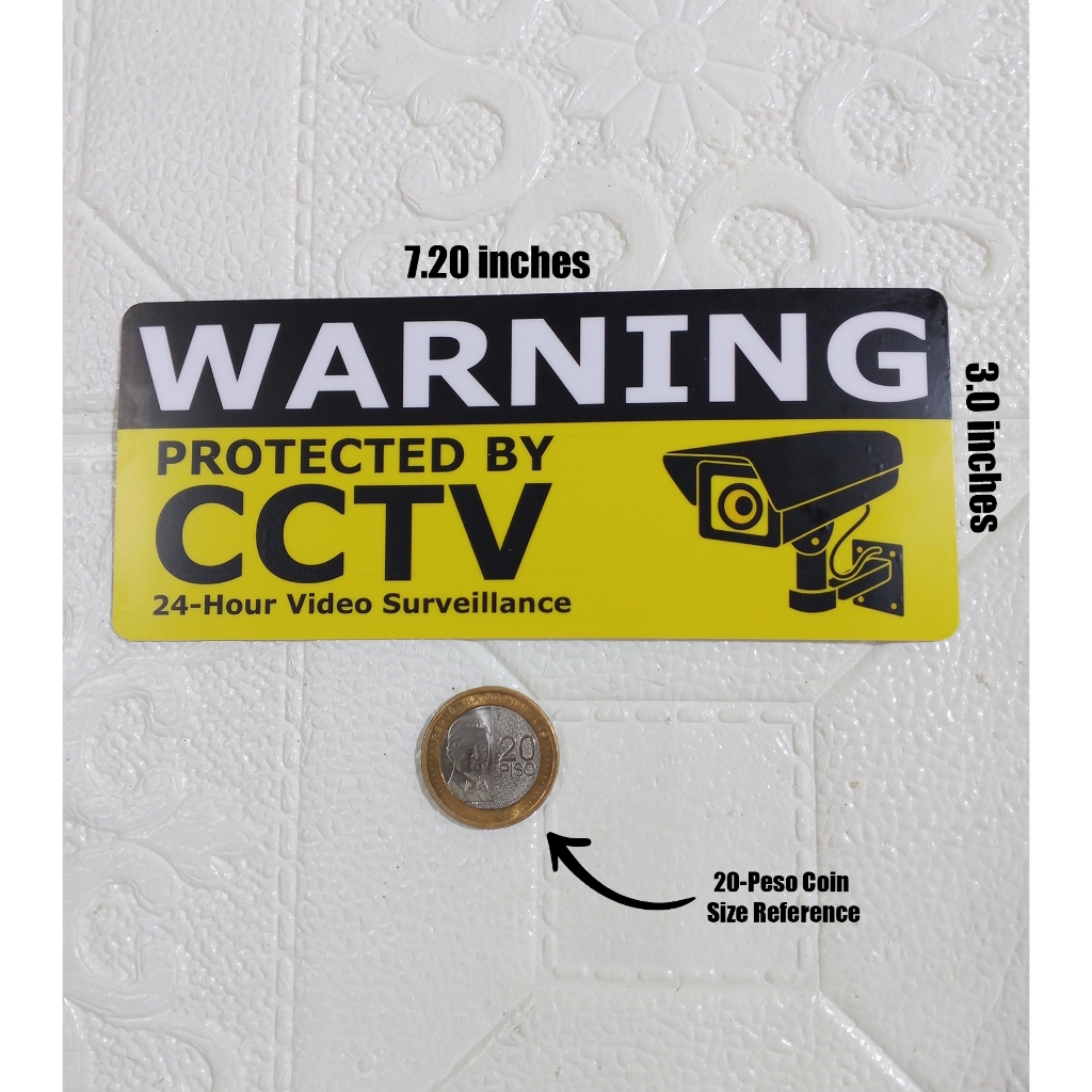 CCTV Warning Signage 24-Hour Video Surveillance PVC Card | Shopee ...