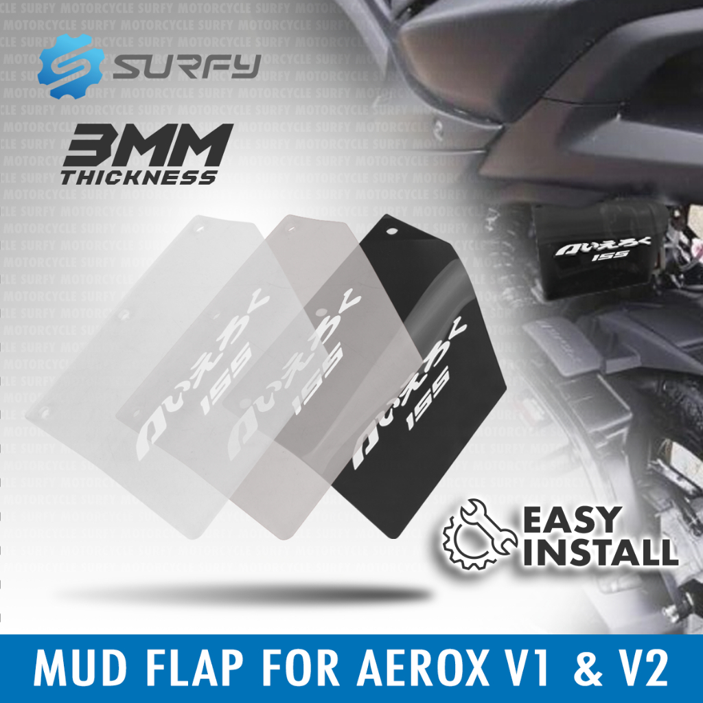 YAMAHA Aerox V1 V2 Mud Flap Acrylic Japanese Font Design 3mm Heavy Duty ...
