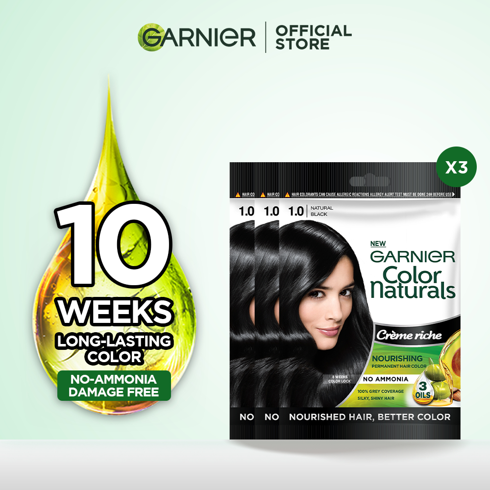 Garnier Color Naturals Shade 1.0 Natural Black (Set of 3) – DIY ...