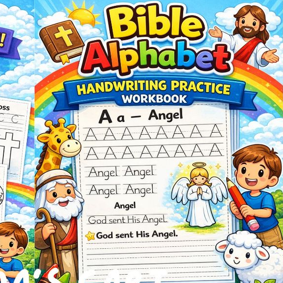 Bible Alphabet Handwriting Practice Workbook for Kids Christian ABC ...