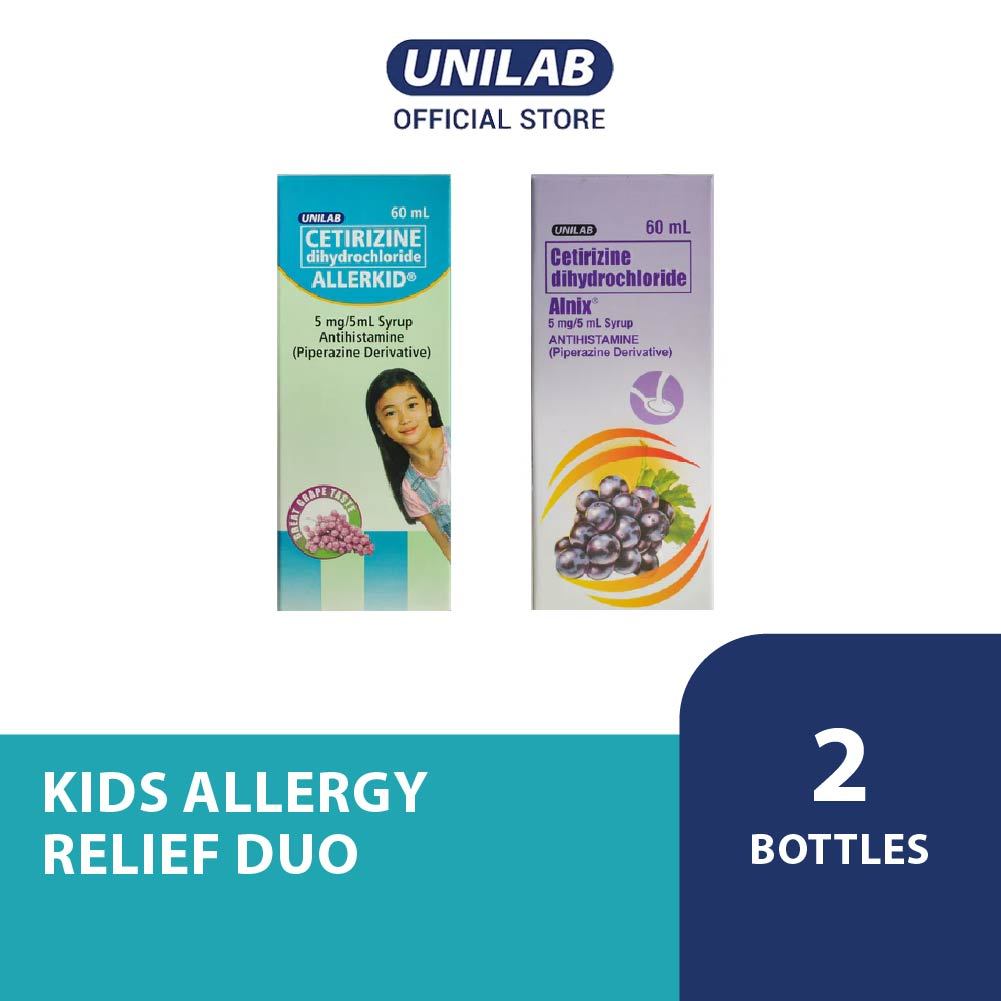 Kids Allergy Relief Duo (Allerkid 60ml Syrup and HCI Alnix Plus 60ml ...