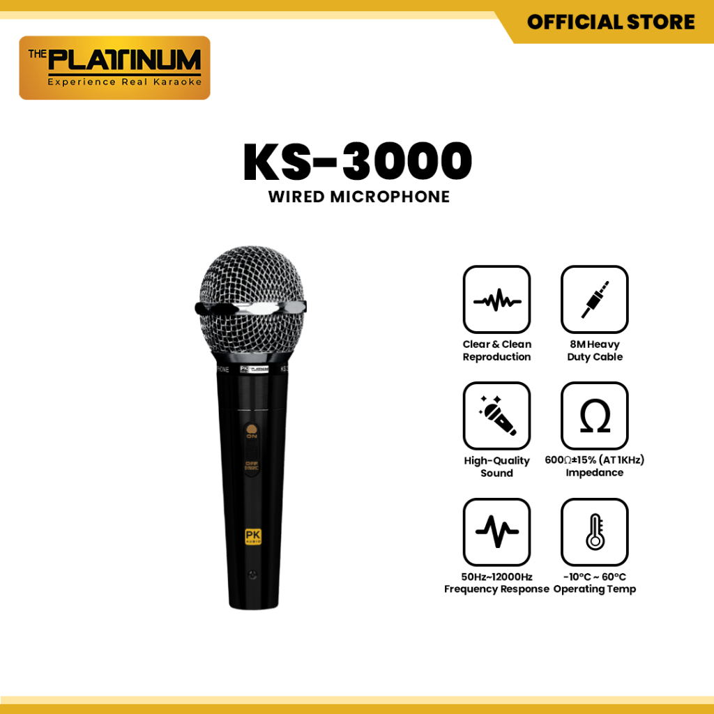 Platinum Karaoke KS-3000 Wired Microphone | Shopee Philippines