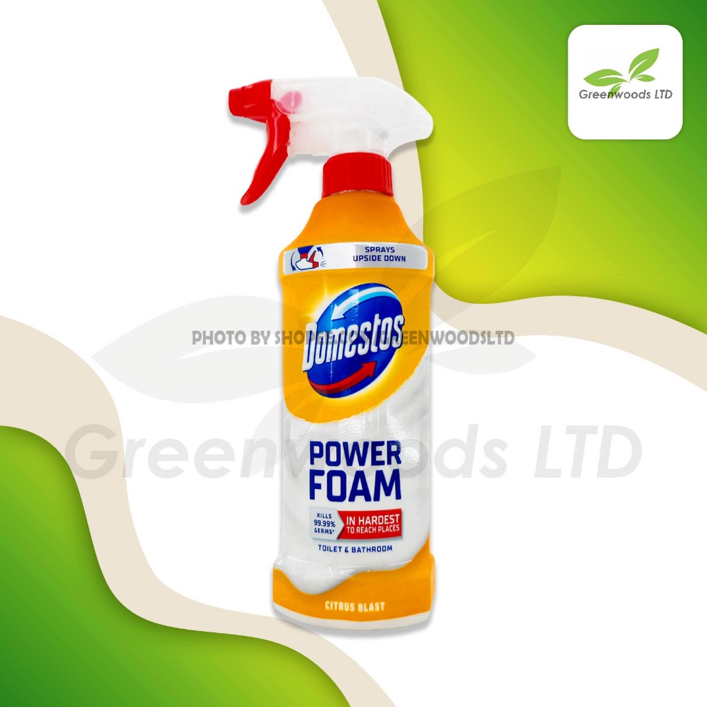 Domestos Power Foam Toilet & Bathroom Spray 450ml Citrus Blast gws31207 ...