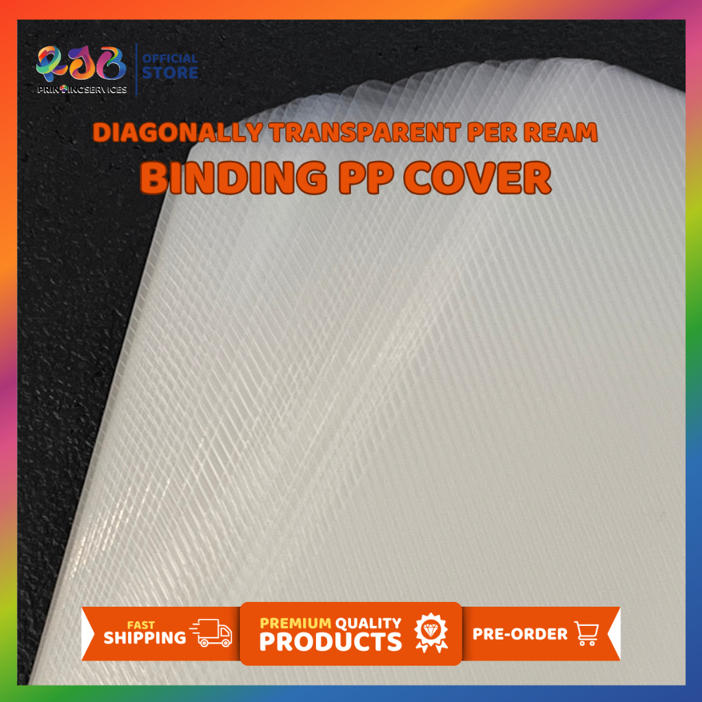 Binding PP Cover 500 GSM Diagonally Transparent | Per Ream (100 PCS ...