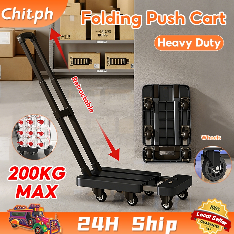 CHIT Push Cart Platform Trolley Heavy Duty Multifunctional Foldable ...