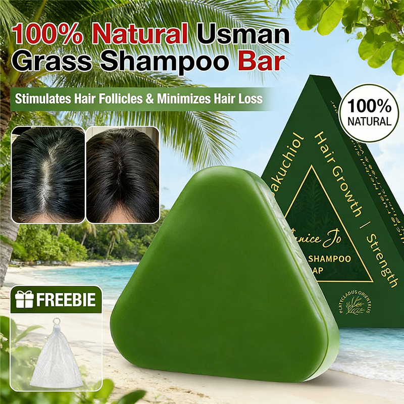 【50% OFF】 Organic Usman Grass Shampoo Bar 120g Fast Hair Growth ...