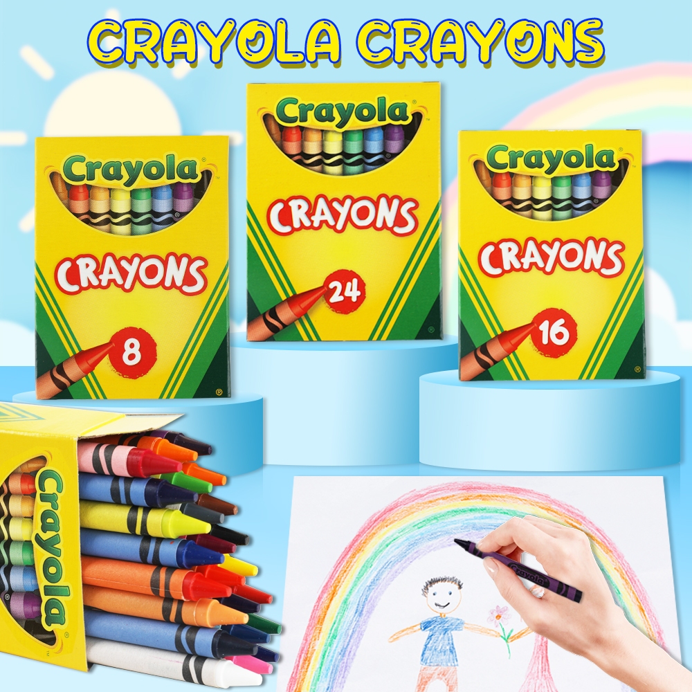 FCI & CRAYOLA Crayons With Set 8/16/24 Colors Non-toxic Vibrants Colors ...