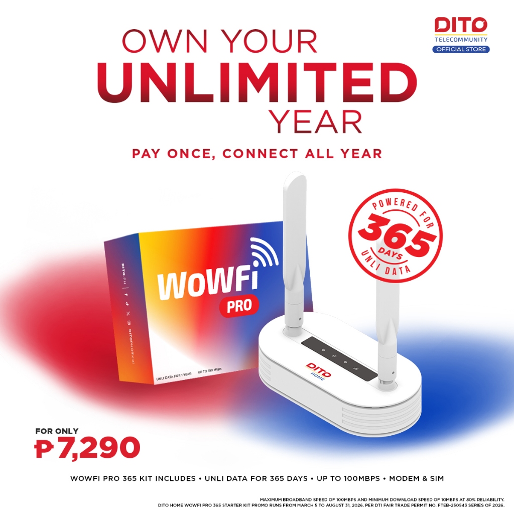 DITO HOME WoWFi Pro w/ 365 Days UNLI Data | Shopee Philippines