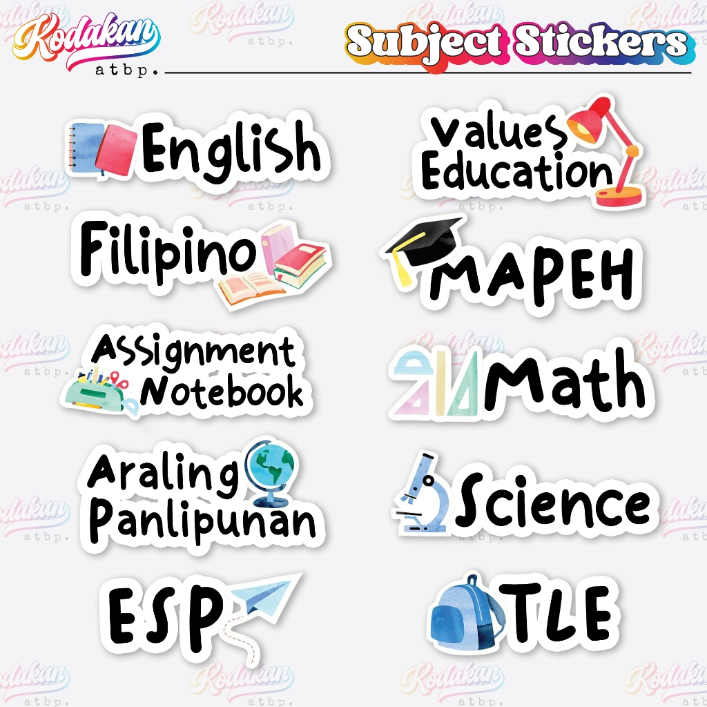 Shop subject stickers for Sale on Shopee Philippines