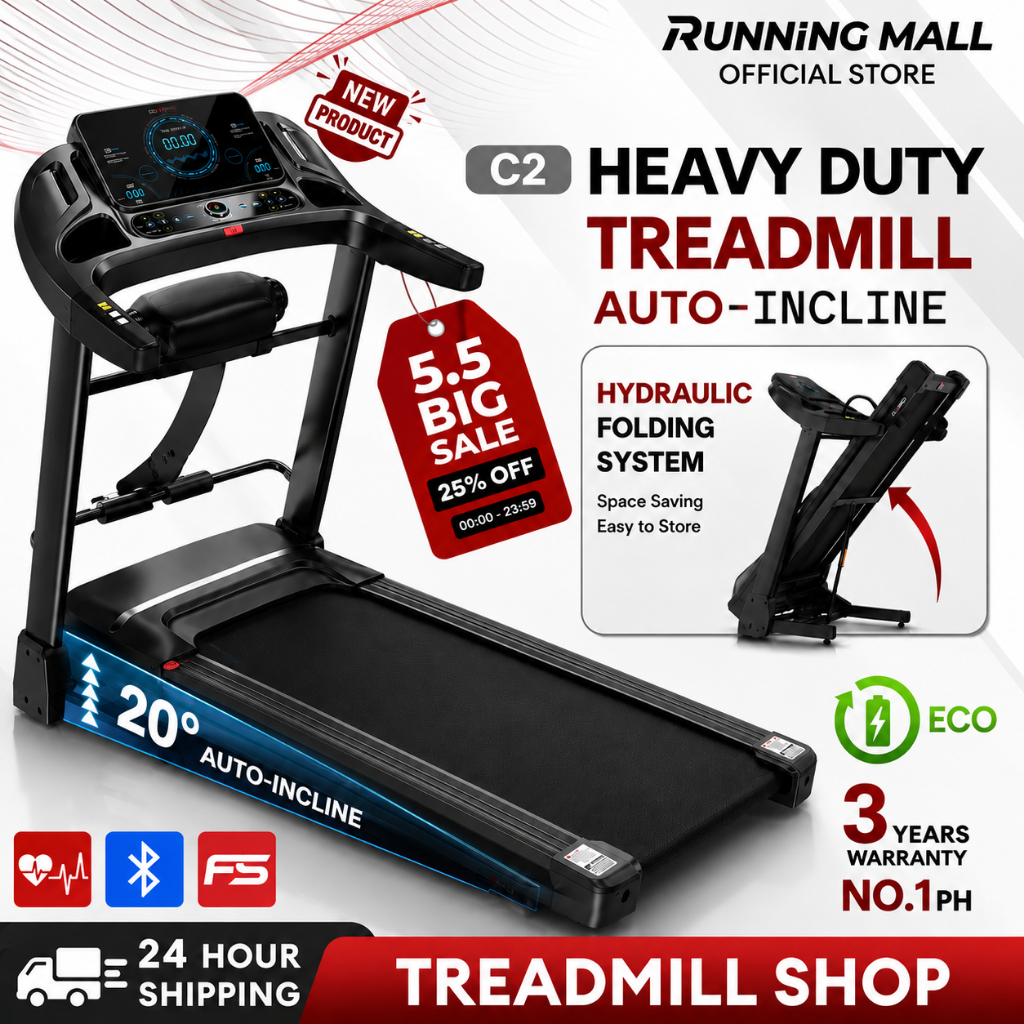 Professional Electric Treadmill Heavy Duty Foldable AUTO-INCLINE 4.5HP ...