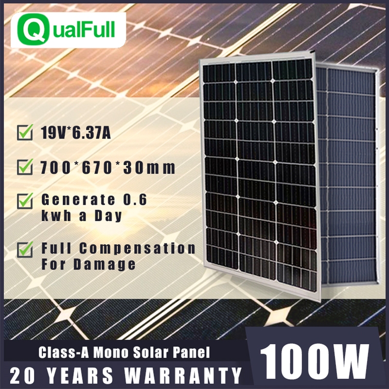 【QUALFULL】100Watts Monocrystallne Solar Panel Class-A Solar Panel World ...