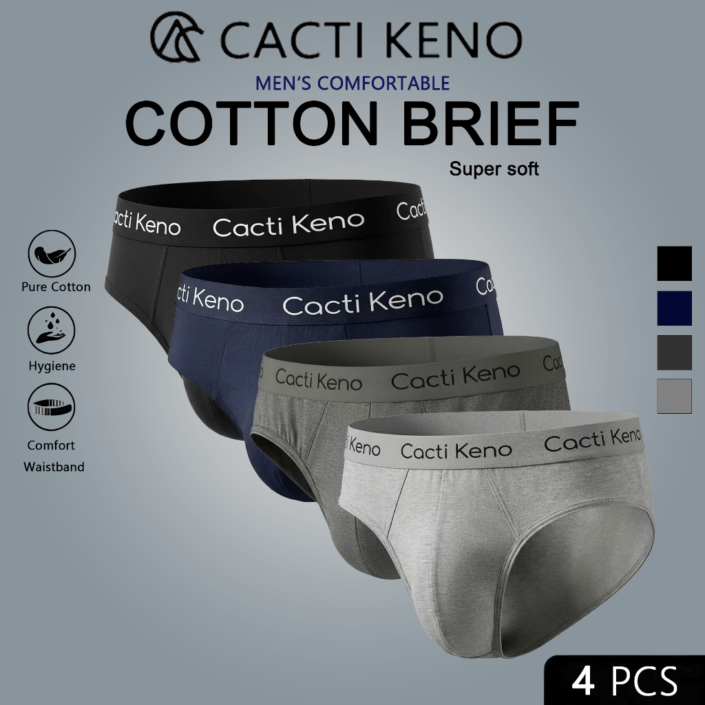 Cacti Keno 3/4 Pcs Men's Cotton High-Quality Brief Men Original Plus ...