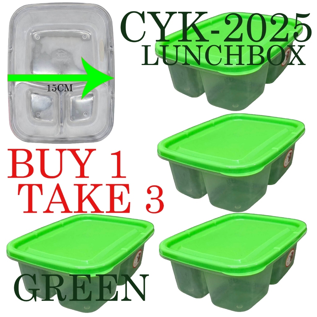 CYK-2025 PLASTICWARE LUNCH BOX WITH DIVIDER (2-4PCS) | Shopee Philippines