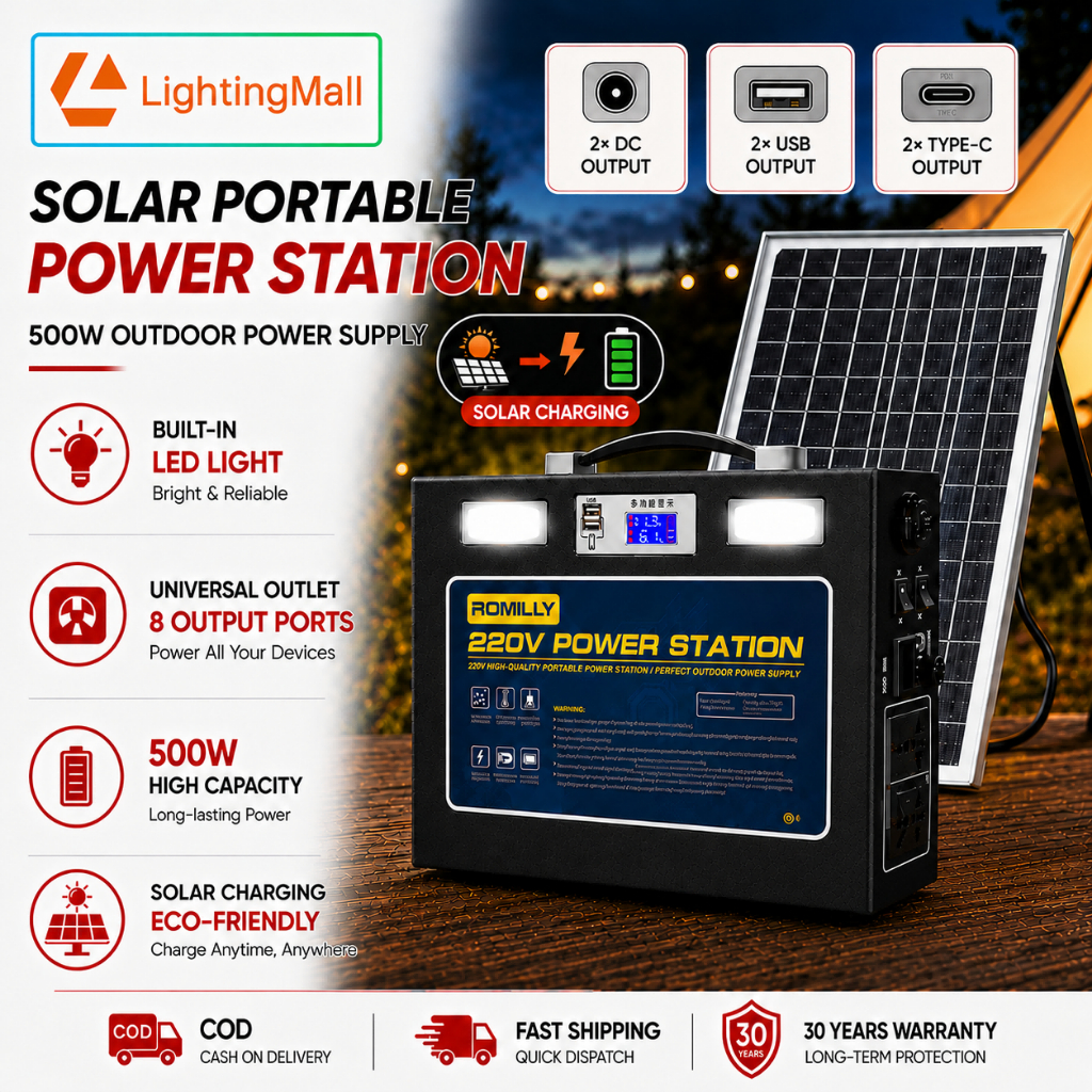 Portable Solar Generator 500W/220V Multi-Function Portable Big Capacity ...