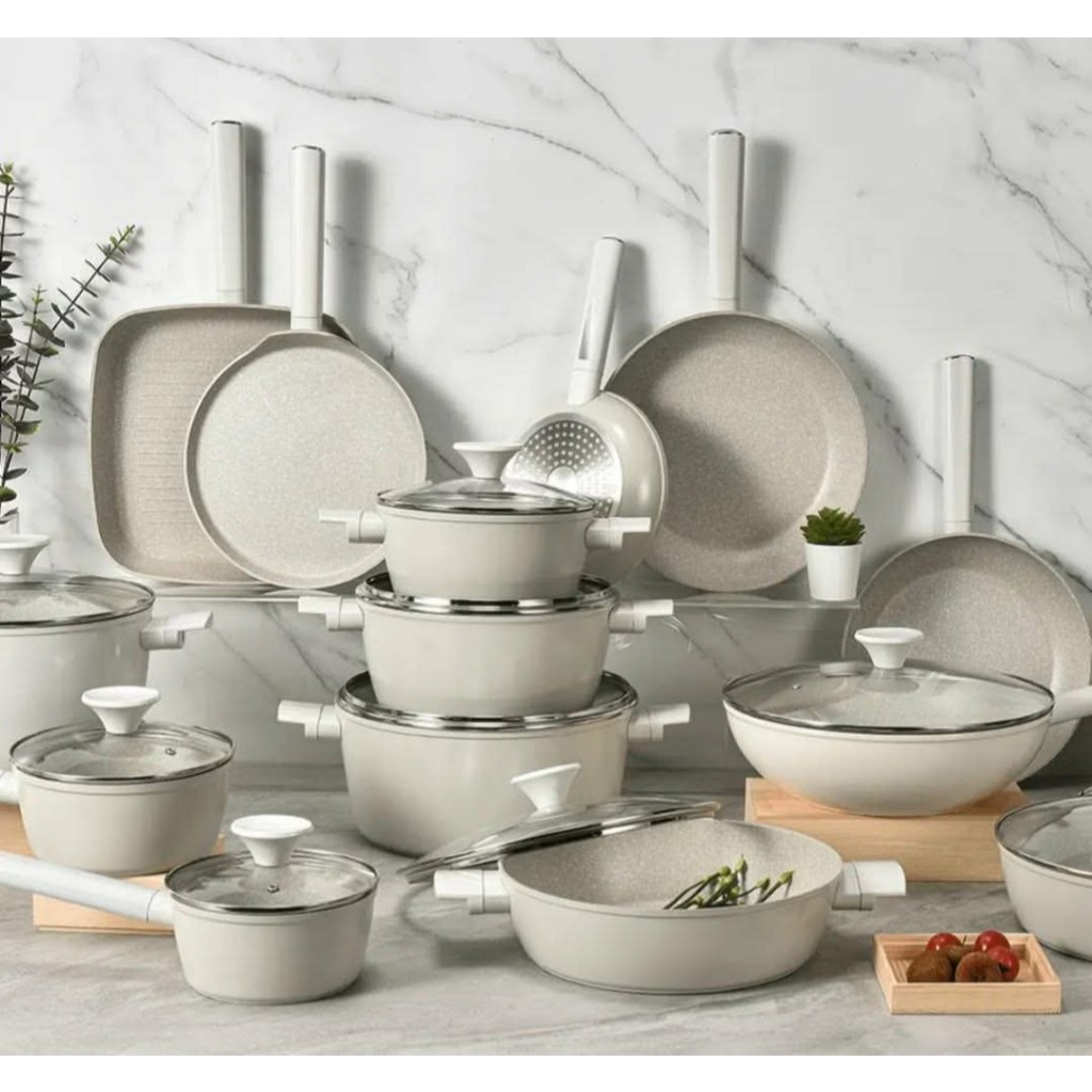 11 Piece Non-Stick Cookware Set, Removable Handles, Induction Kitchen ...