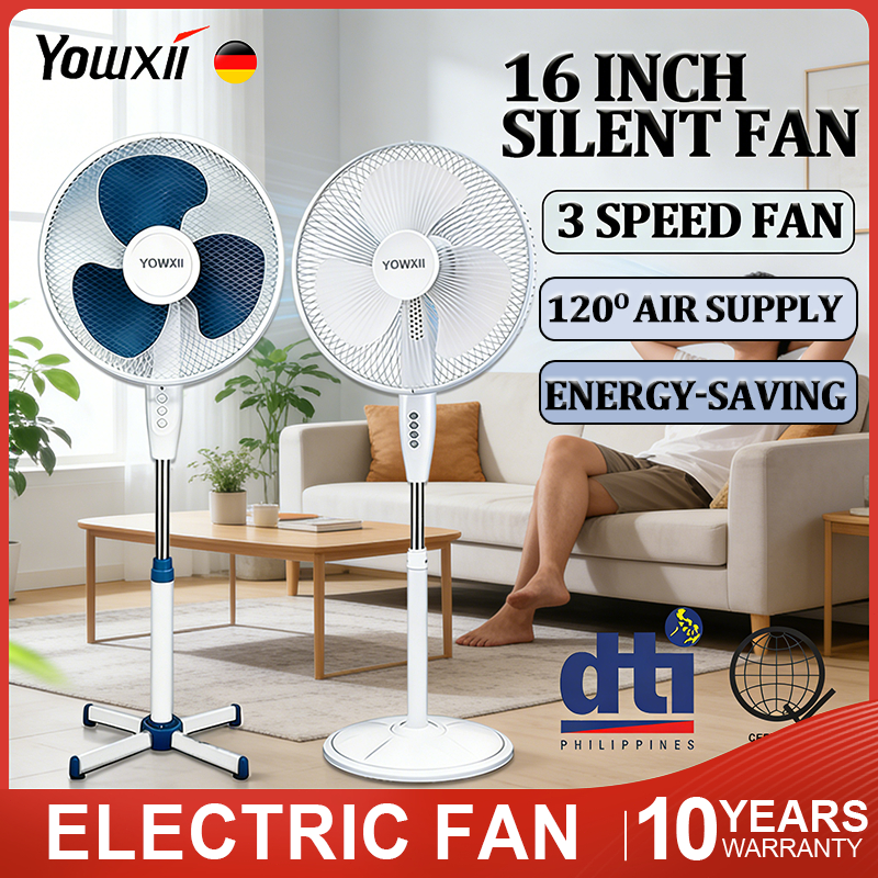 Yowxii 2026 Upgrade Electric Fan 16 Inch Stand Fan Strong Wind Energy ...
