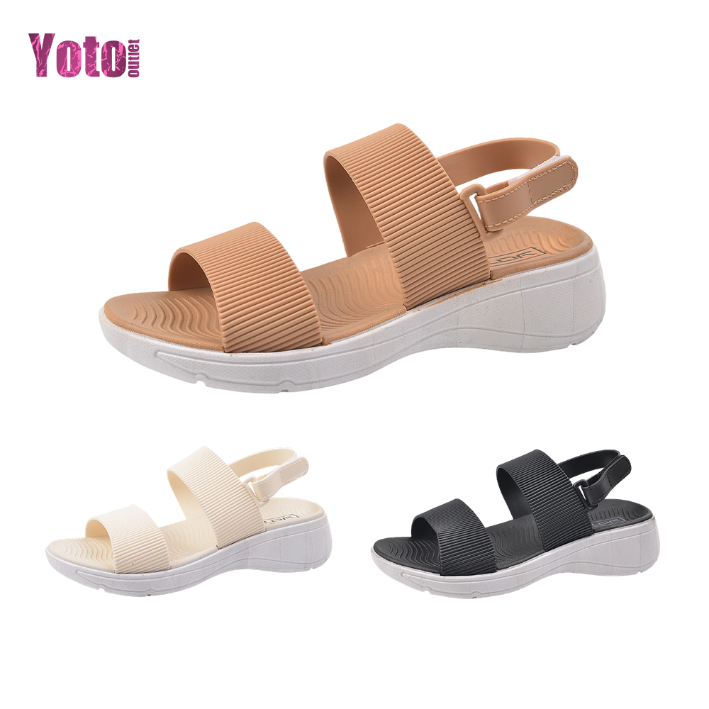 YOTO Thick-Soled Casual Sandals Velcro Strap Comfort Fashion Slippers ...