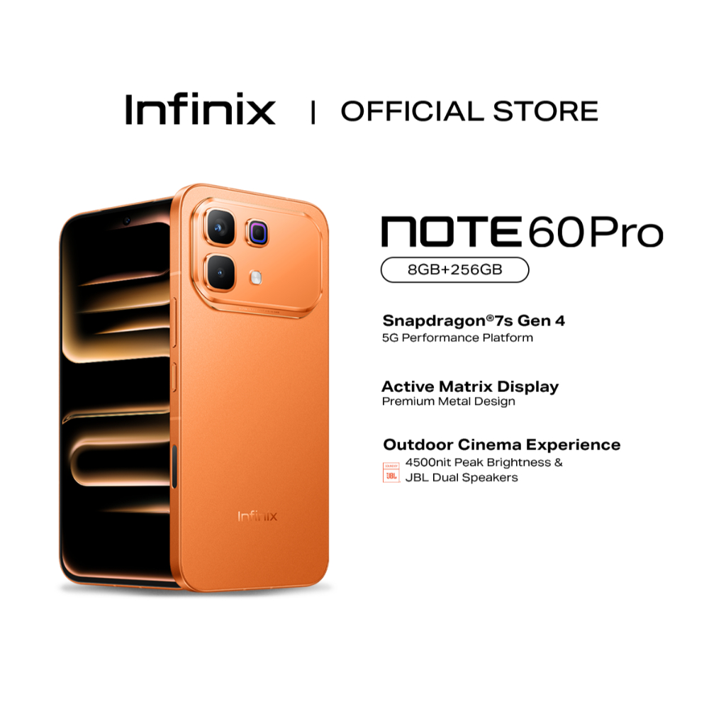 Infinix NOTE 60 Pro 5G (up to 16GB [8+256] Snapdragon 7s, 144Hz Active ...