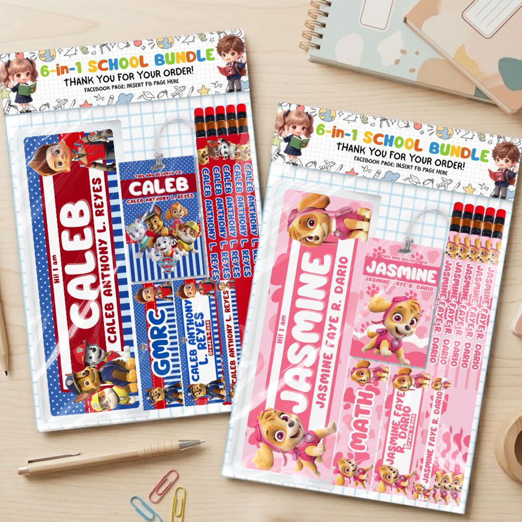 Personal Back to school bundle|Nametags/Subject Stuckers/ pencil / Name ...