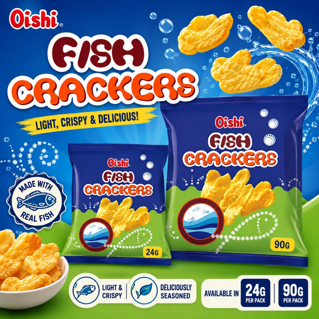 Oishi Fish Crackers Crispy Favorite Fish Snack For Sari Sari Store Food ...