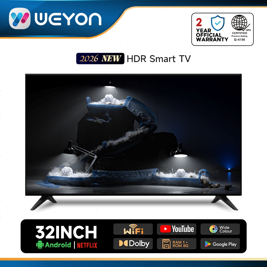 WEYON smart tv flat screen Frameless 32 inches on sale Android tv smart ...