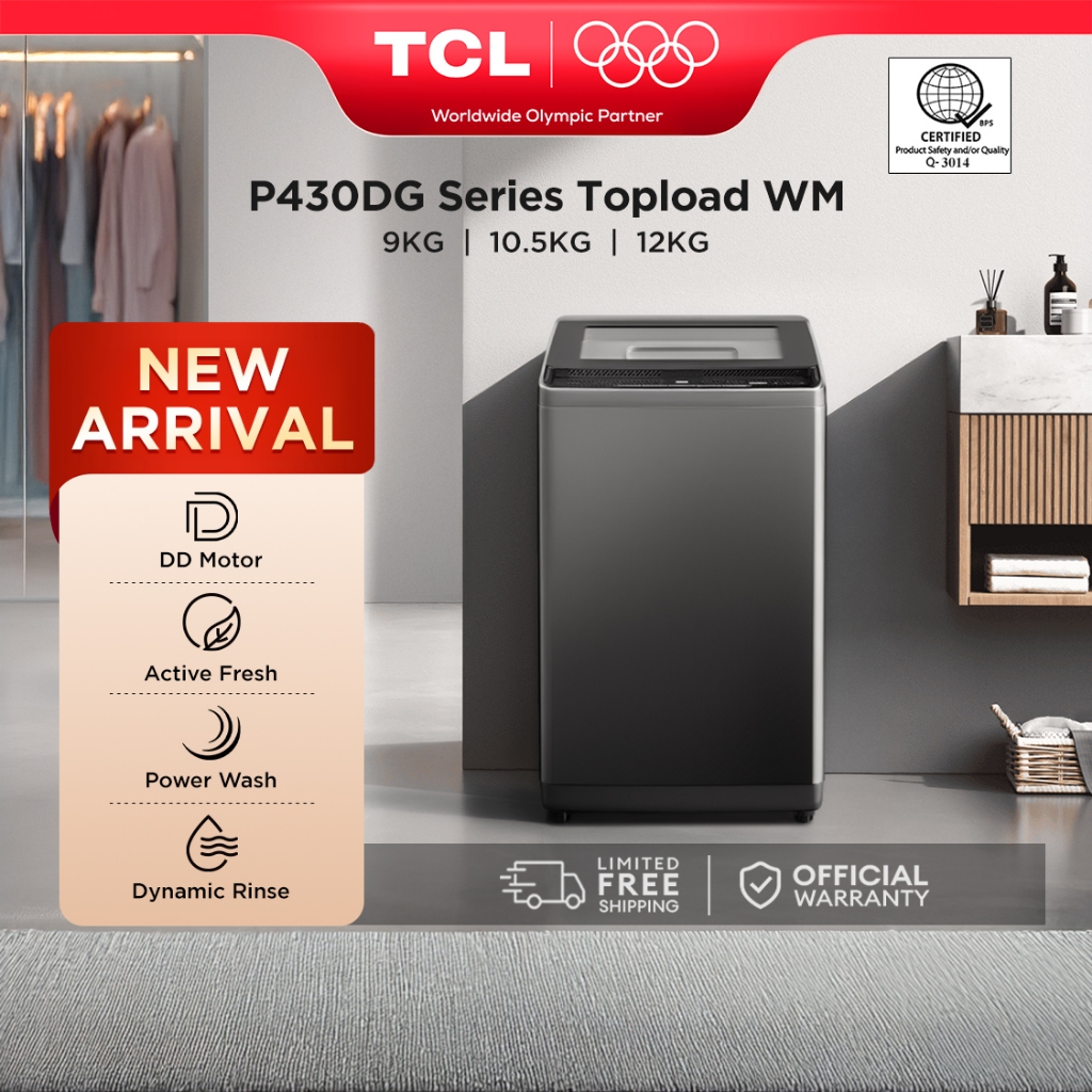 【NEW】TCL DD Inverter Automatic Top Load Washing Machine P430DG 8.5kg ...