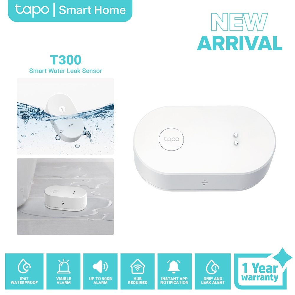 TP-Link Tapo T300 IP67 Waterproof Smart Water Leak Sensor Flexible ...