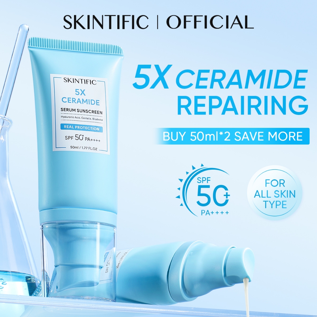 SKINTIFIC 5x Ceramide Serum Sunscreen Spf50 PA++++ Repair Barrier ...