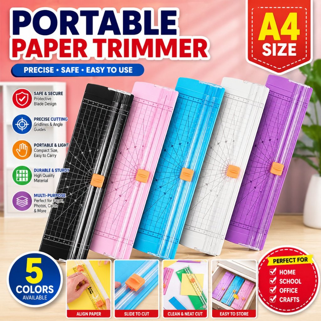 A4 Paper Trimmer Portable Size Plastic Paper Cutter Manual Cutting Tool ...
