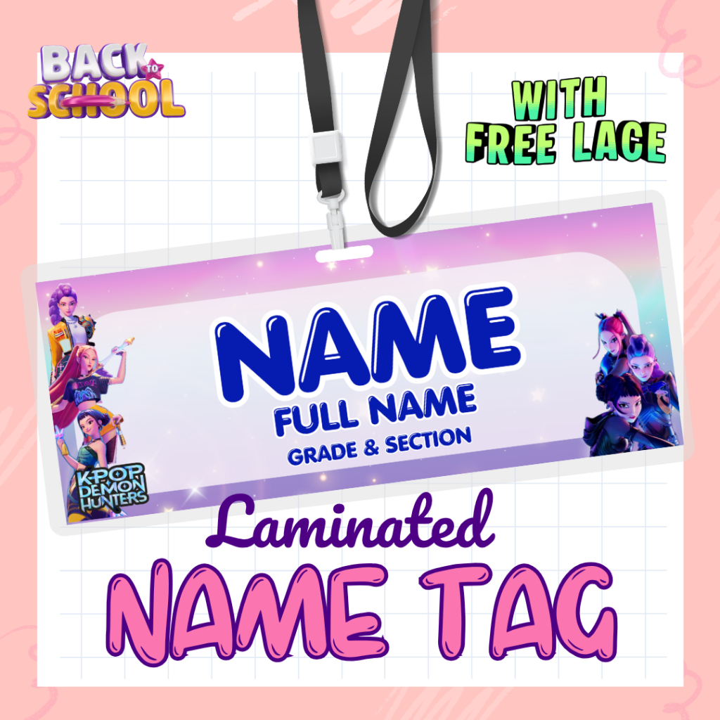 Customized Laminated Name Tag for Kids - Waterproof Student Name Tags ...