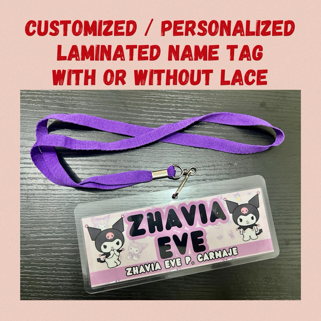 Customized Laminated Name Tag / Plate (With or Without Lace) | Shopee ...
