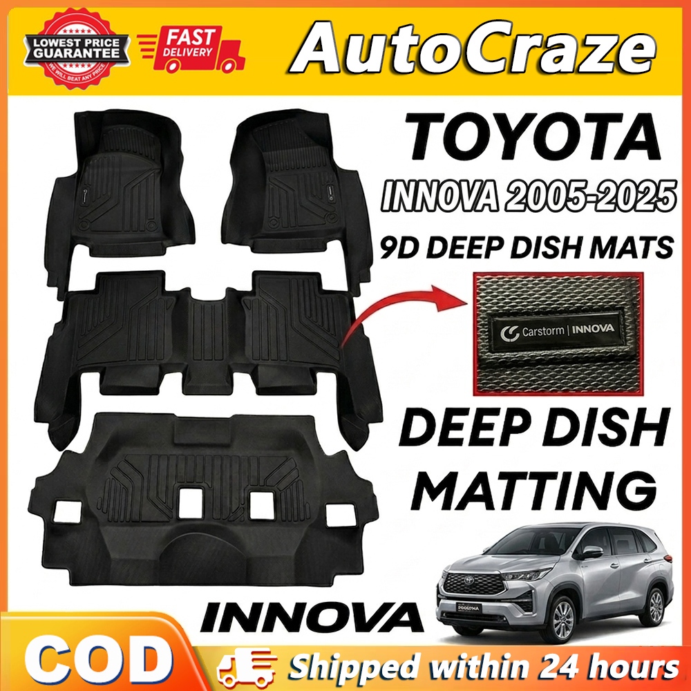 9D TPE Diamond Toyota Innova 2005 to 2025 Deep Dish Mattings Deepdish ...