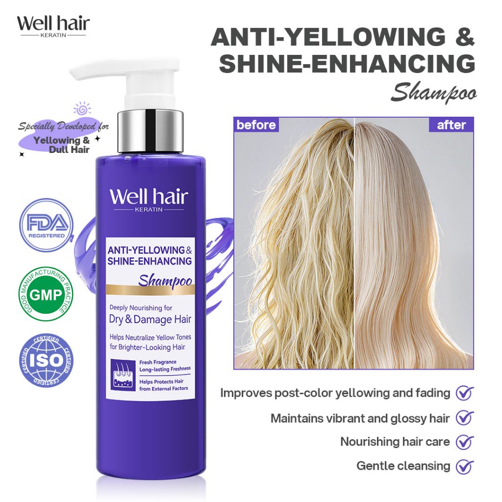 Bremod Well Hair Anti Yellowing Shine Enhancing Shampoo For Blonde Gray ...
