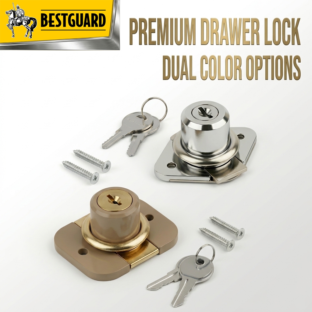 BESTGUARD Drawer Lock with Key Cabinet Lock Durable Safety Lock 7/8" x ...