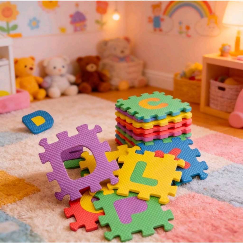 Game Crawling Mat ALPHABET AND NUMBERS BABY PUZZLE MAT Foldable playmat ...