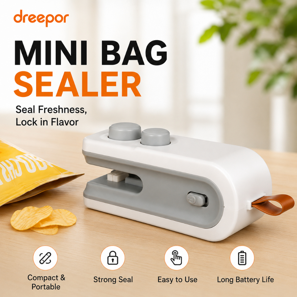 Dreepor Mini Heat Bag Sealer Portable Snack Sealer Food Bag Resealer ...