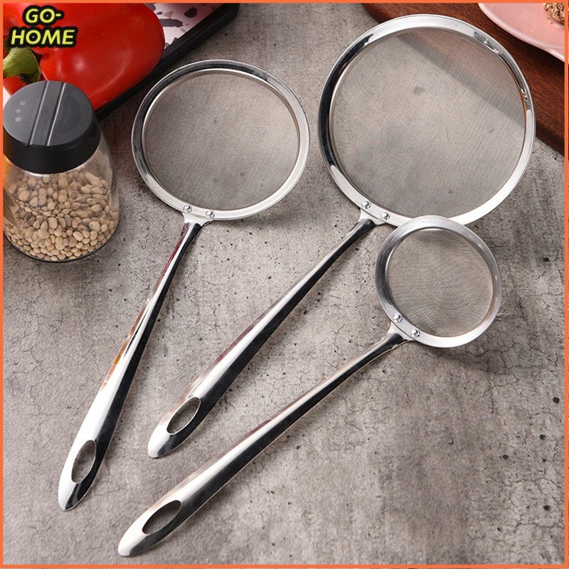 Mesh Stainless Steel Skimmer oil Leakage Filter Soup with Handle ...