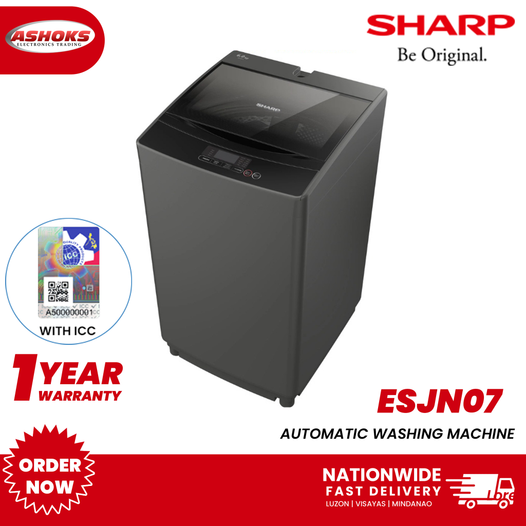Sharp ES JN07A9(GY) Fully Auto Washing Machine Top Load 7kg | Shopee ...