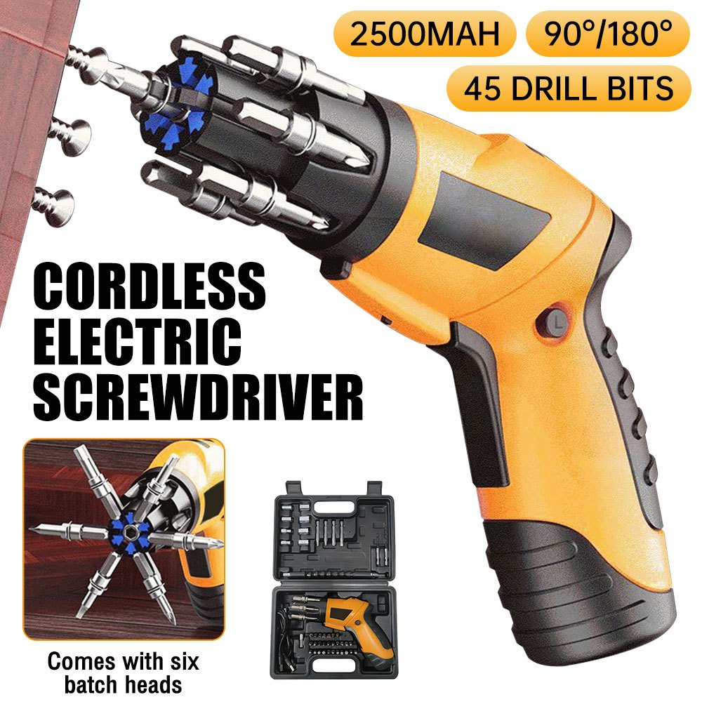 KSBS04 Cordless Electric Screwdriver in 2 different shapes with 6 quick ...