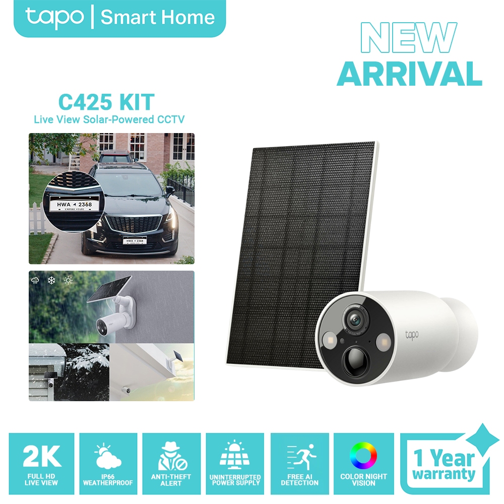 TP-Link Tapo C425 KIT 2K QHD Live View Solar-Powered Security Camera ...